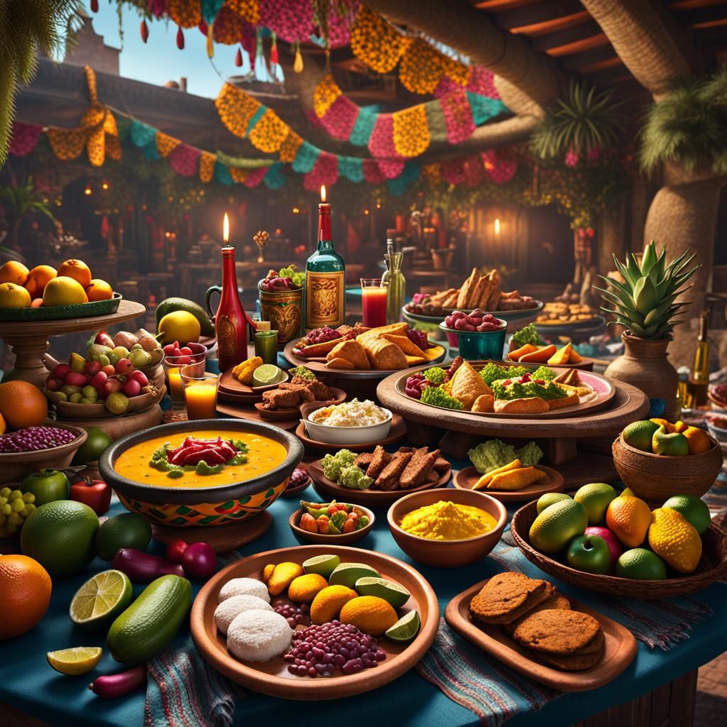 Food fit for the Fiesta 🥑🌶️ - AI Generated Artwork - NightCafe Creator