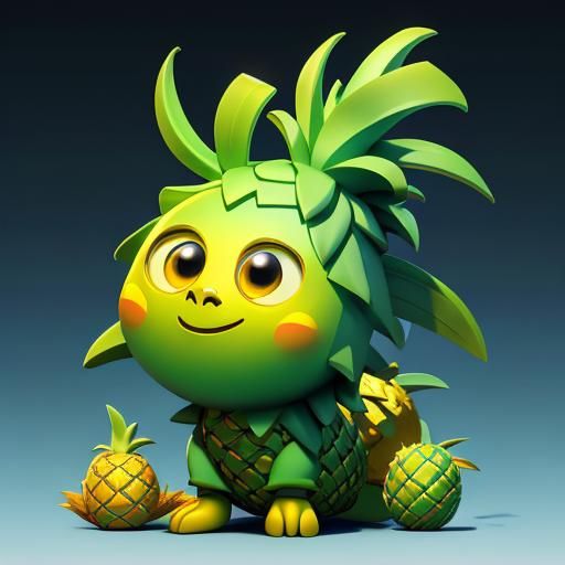 A chibi pineapple pokemon - AI Generated Artwork - NightCafe Creator