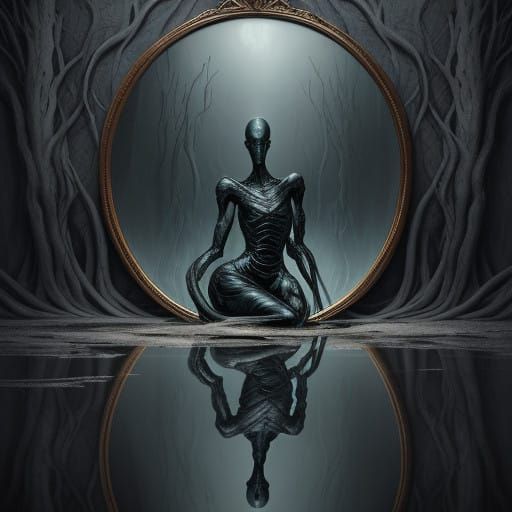 Distorted Identity in a Surreal Hellscape - AI Art