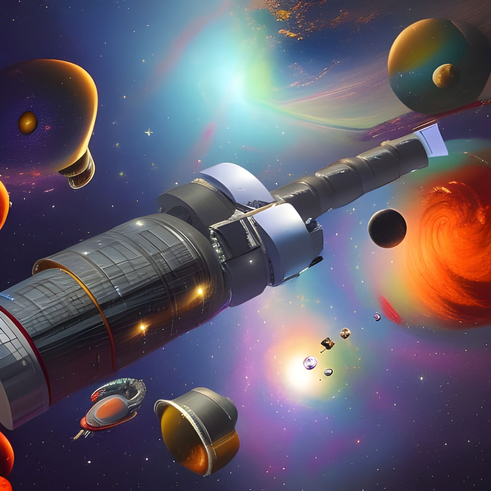 Interstellar Exploration Station - AI Generated Artwork - NightCafe Creator