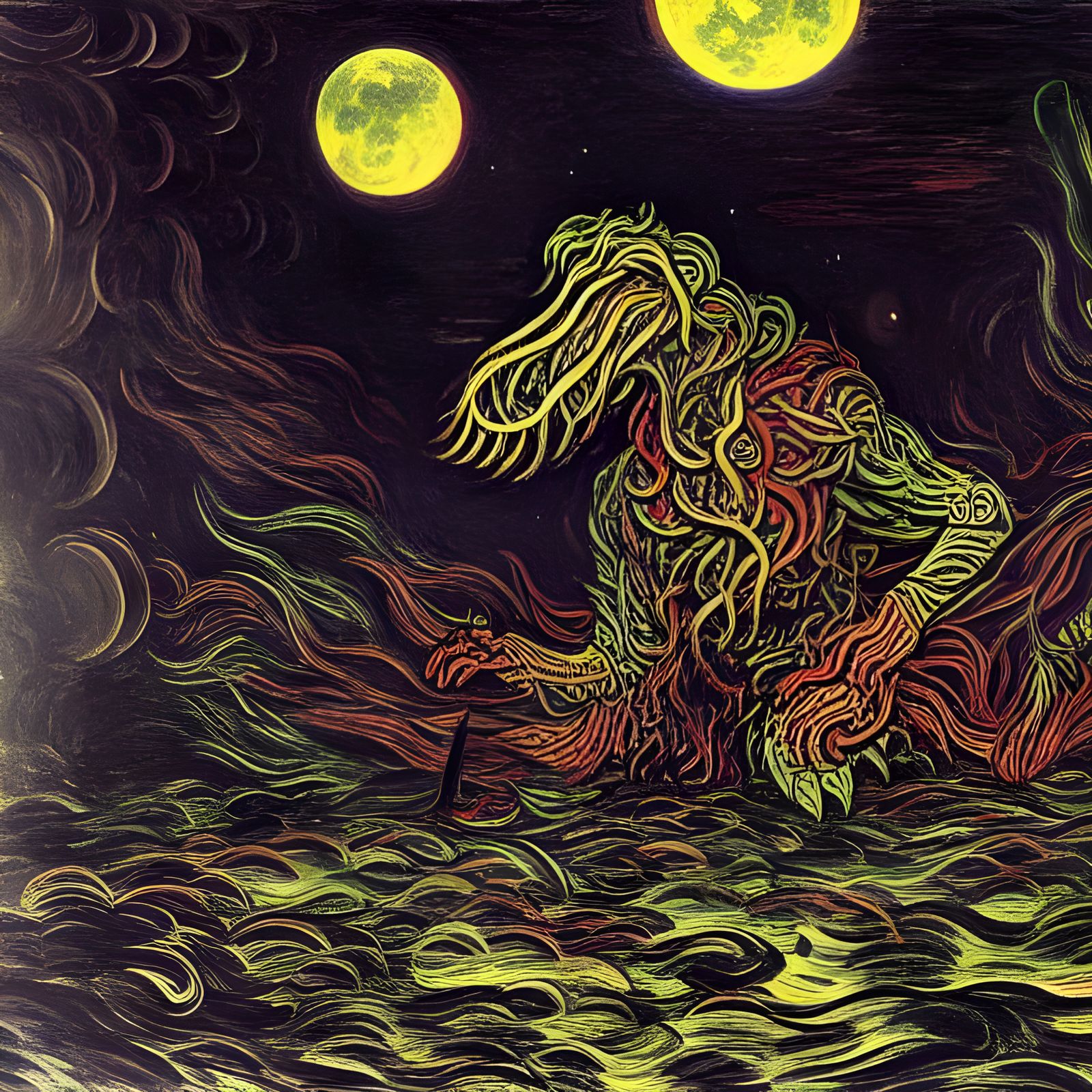 The colorful intricate chaos eating colossal creature of the universe ...