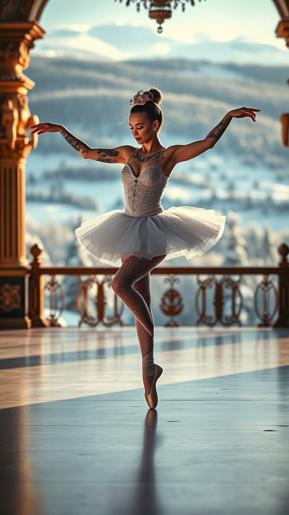 Ballerina - Punk Ballerina in Winter Wonderland