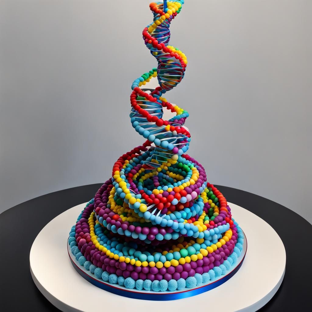 Double Helix DNA cake anyone? - AI Generated Artwork - NightCafe Creator
