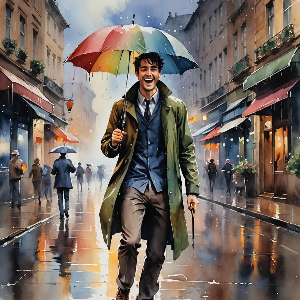 singing in the rain (2) - AI Generated Artwork - NightCafe Creator
