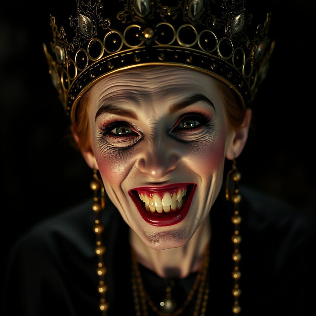 Ethereal Vampire Queen with Gothic Crown - AI Art