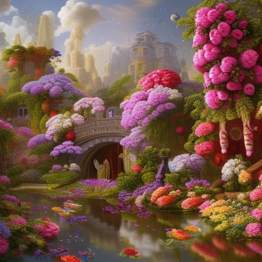 Beautiful flowers detailed matte painting hyperdetailed intricately ...