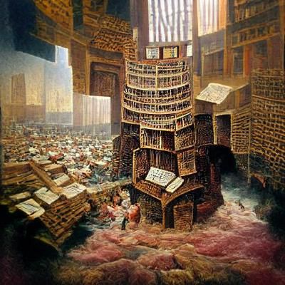 The Library of Babel - AI Generated Artwork - NightCafe Creator