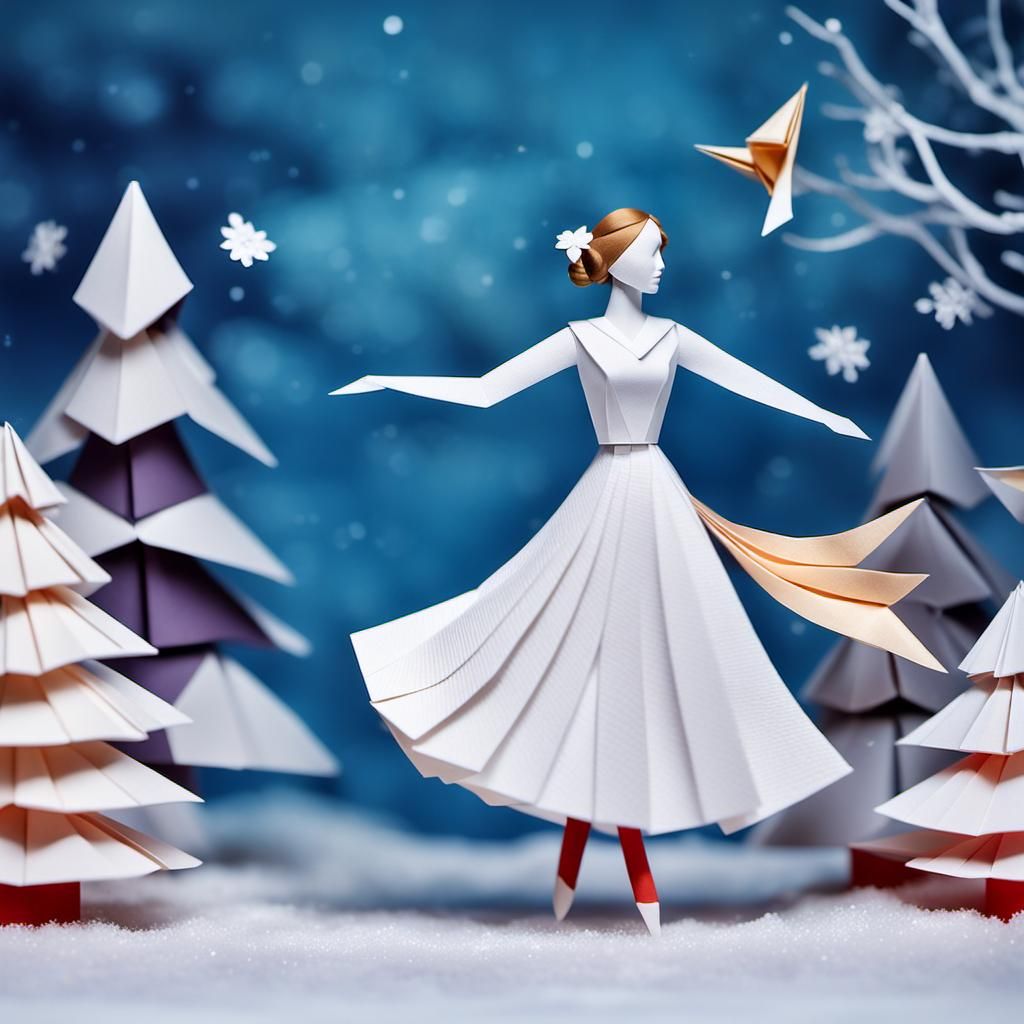 Origami scene - AI Generated Artwork - NightCafe Creator