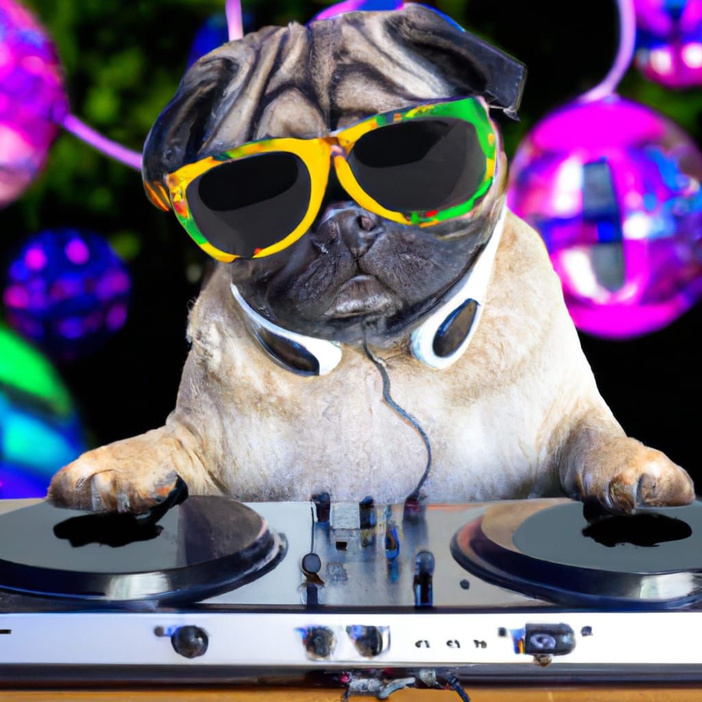 Live from Yesterdayland: DJ Pug - AI Generated Artwork - NightCafe Creator