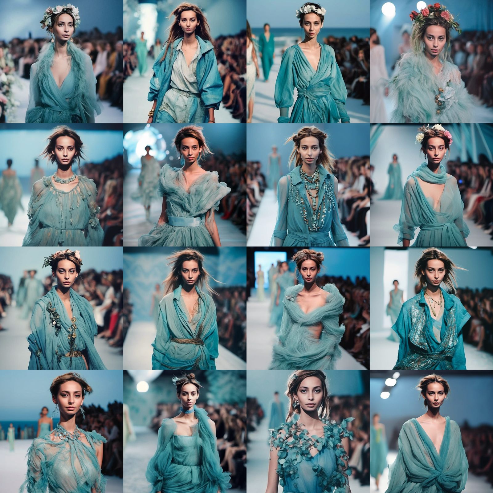 Peter Lindbergh styled Fashion photography colored in ocean runway ...