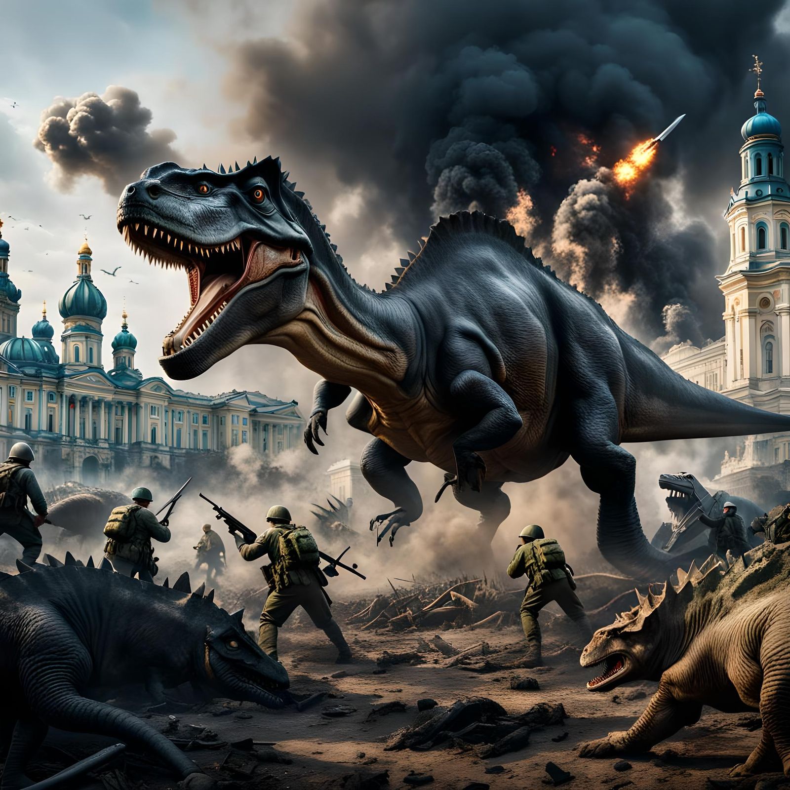 Alternative history with dinosaurs defending Kiev against Russian army ...