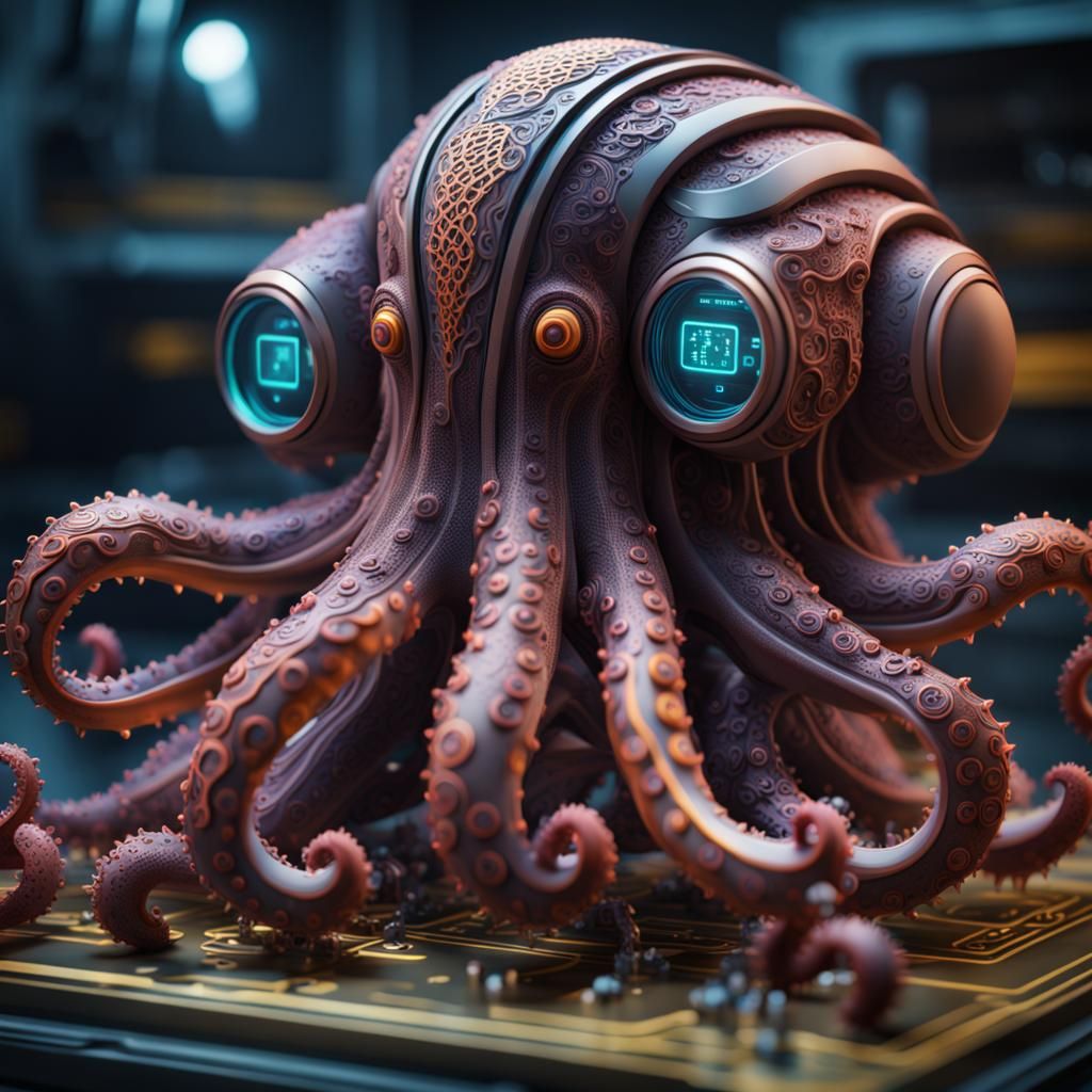 A 3D-print of an electronic octopus - AI Generated Artwork - NightCafe ...