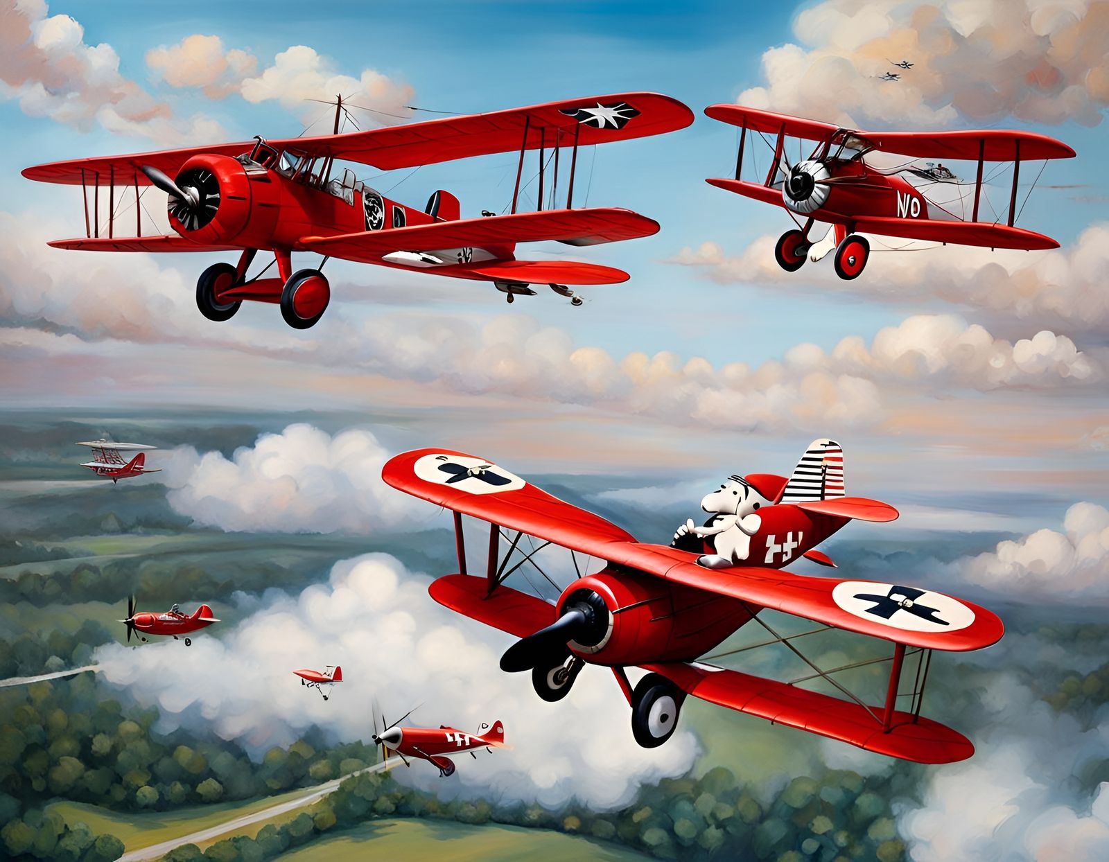 "Snoopy" Vs the "Red Baron" realistic air battle between Snoopy and ...