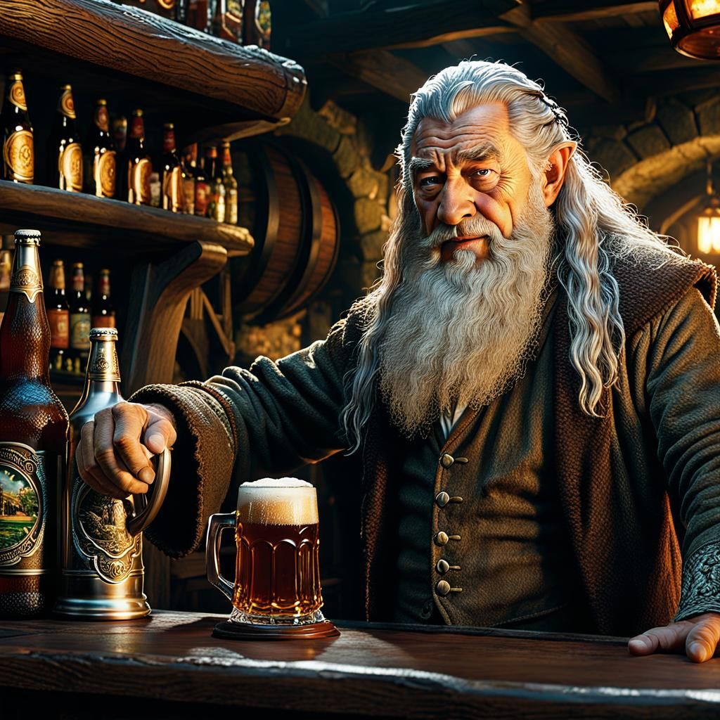 Gandalf bartending at the Prancing Pony inn - AI Generated Artwork ...