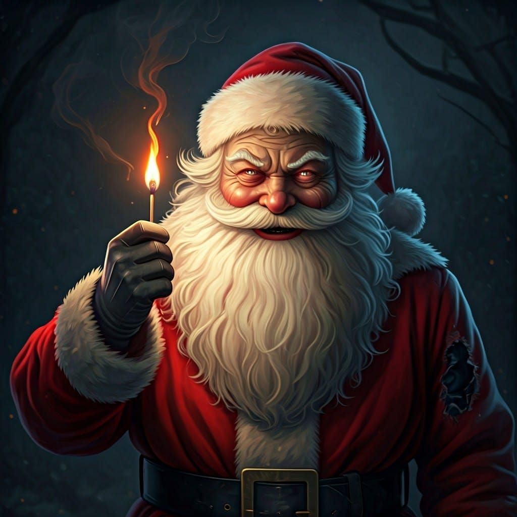 Sinister Santa Claus Portrait in Dark, Foreboding ... - AI Art