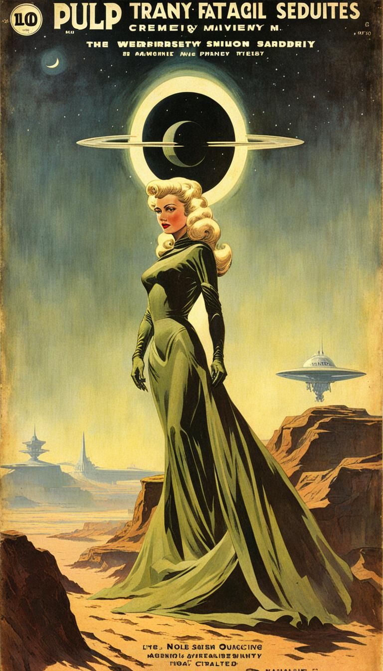 Pulp Sci-Fi Poster #11 - AI Generated Artwork - NightCafe Creator