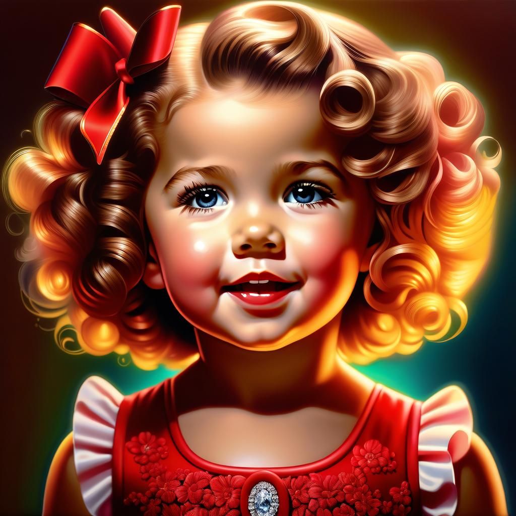 Portrait of Shirley Temple - AI Generated Artwork - NightCafe Creator
