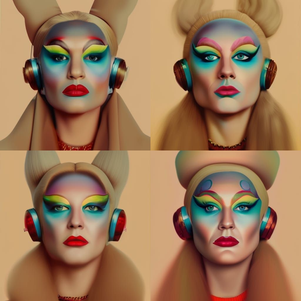 Drag queen, oil on canvas complex Wes Anderson Alex Gross 8K resolution ...