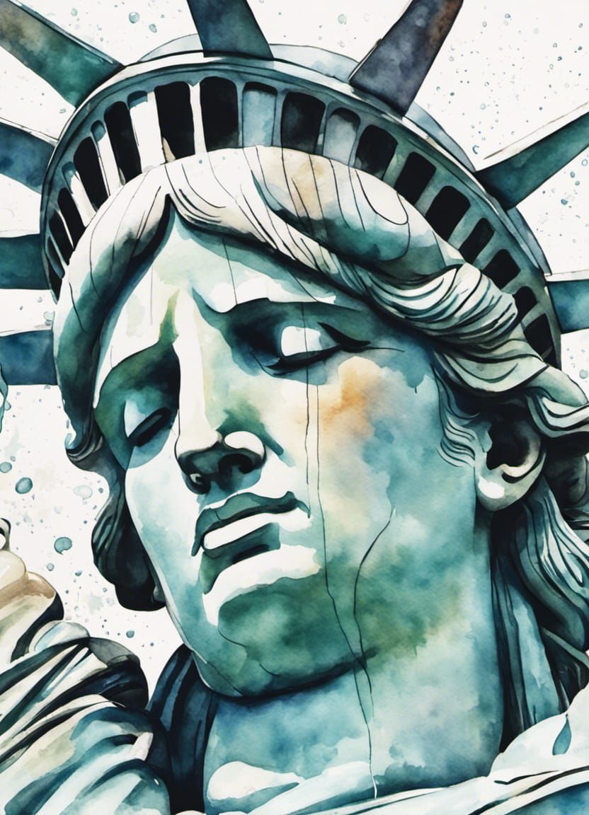 Sad Statue of Liberty - AI Generated Artwork - NightCafe Creator