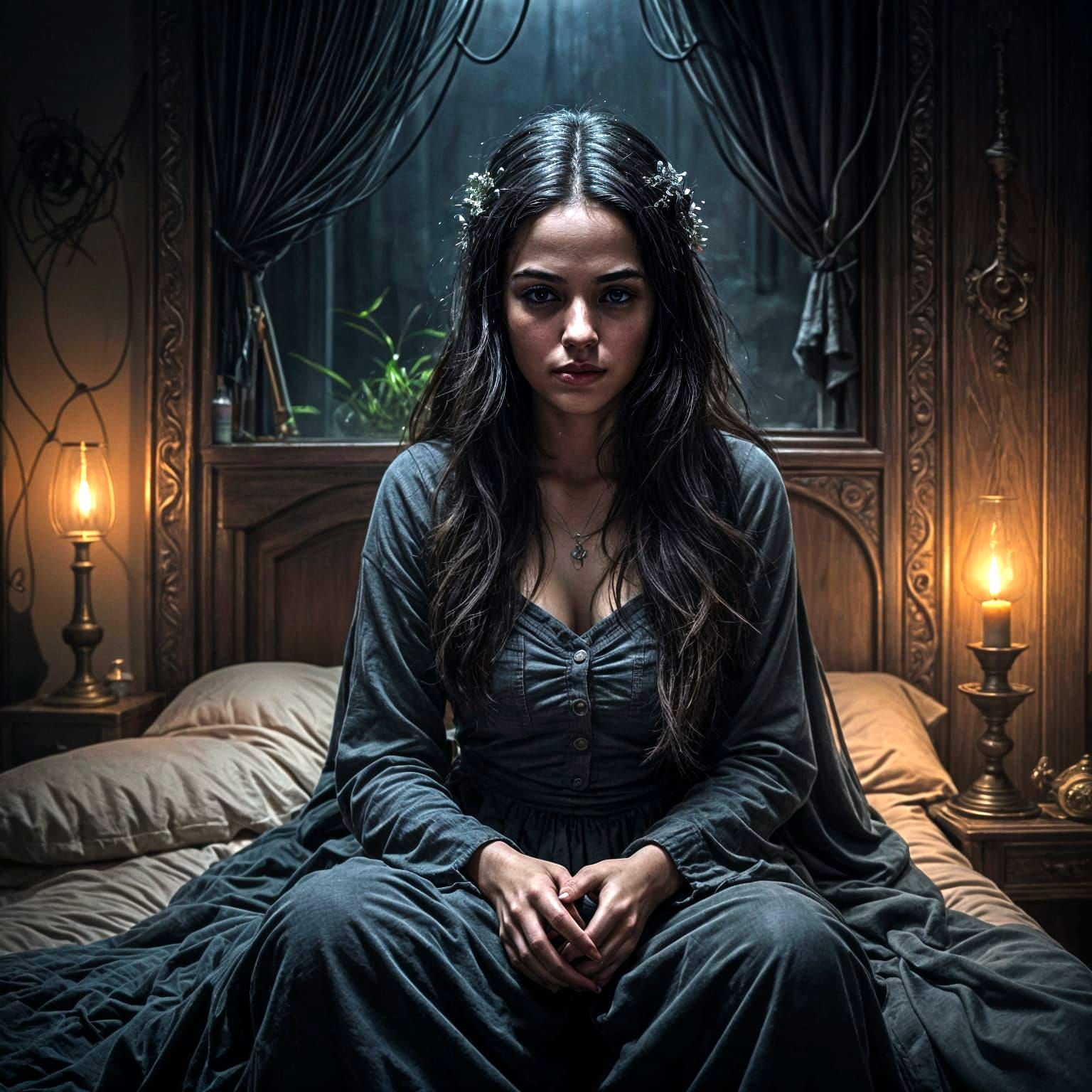 Pesadilla de media noche - Midnight Nightmare Scene in Dark...