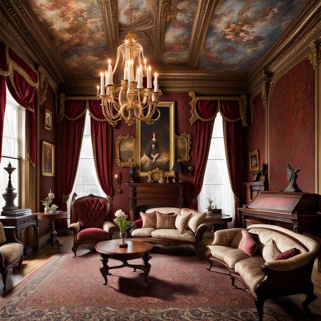 Victorian Living Room - AI Generated Artwork - NightCafe Creator