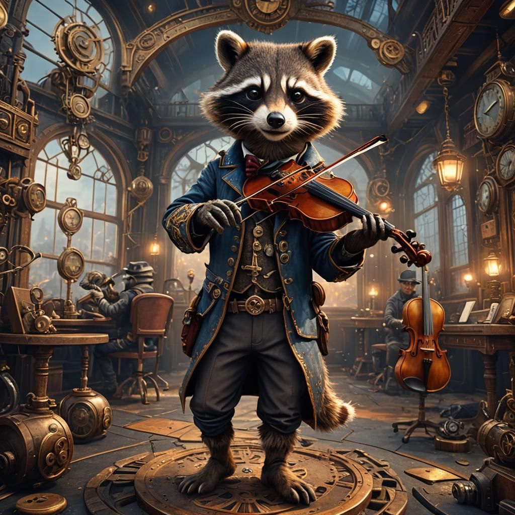 Steampunk Music #7 (violin) - AI Generated Artwork - NightCafe Creator