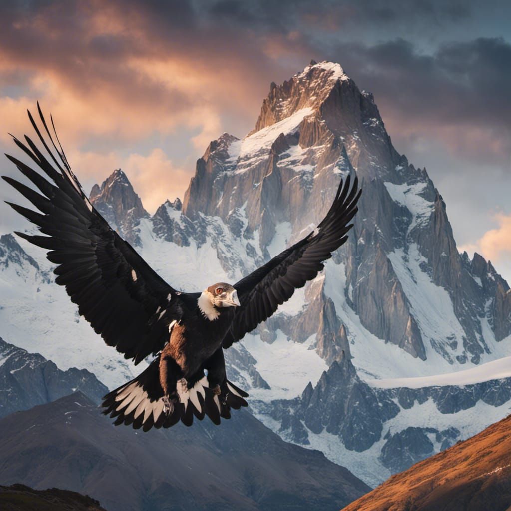 Condor at Mount Fitz Roy, Argentina - AI Generated Artwork - NightCafe ...