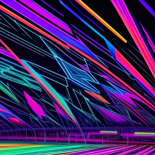 Synthwave Dream Catchers in Neon Stained Glass - AI Art