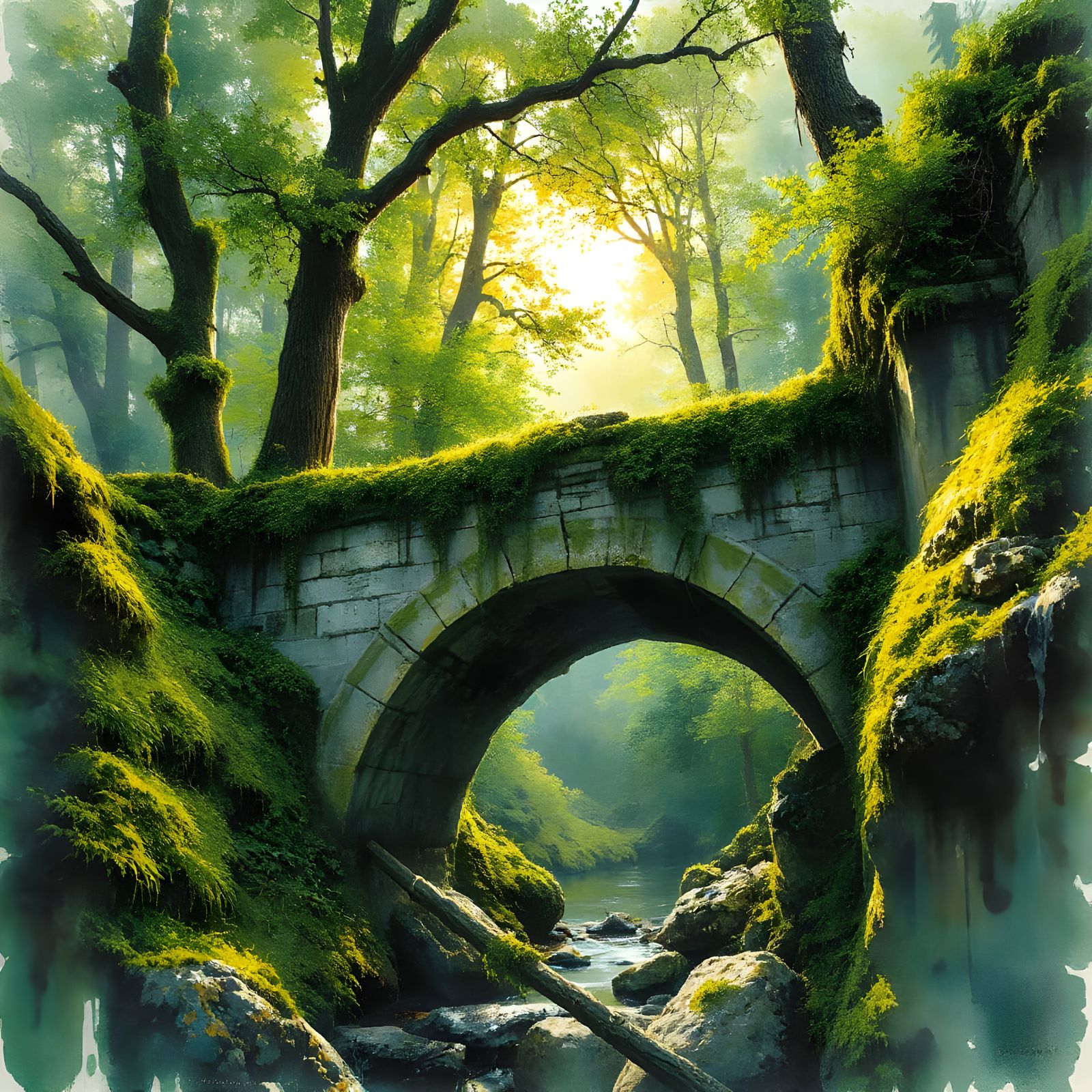 Overgrown bridge of old time - Overgrown bridge of old time