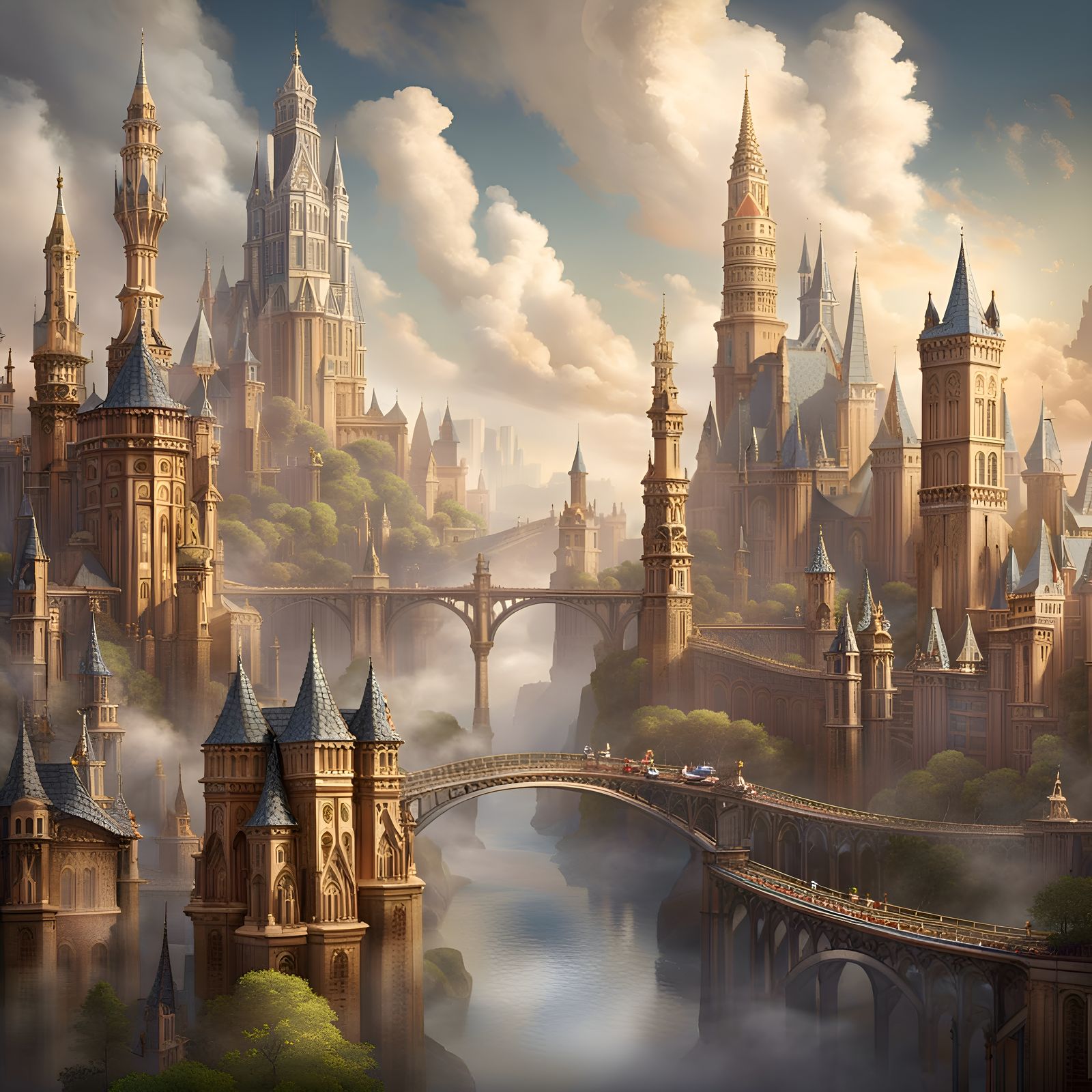 Turrets and spires - AI Generated Artwork - NightCafe Creator