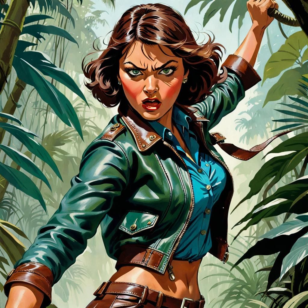 Pulp Action Hero - AI Generated Artwork - NightCafe Creator