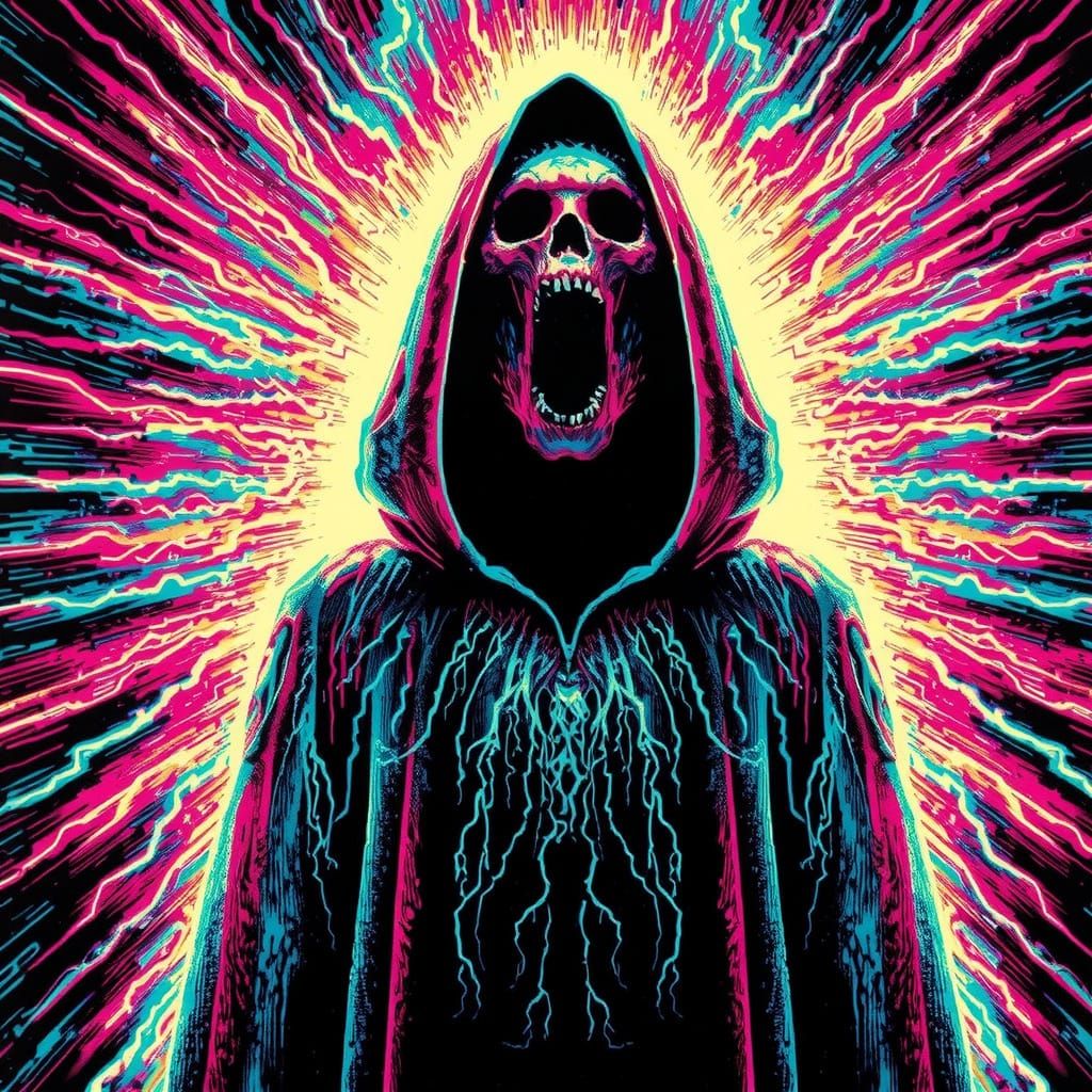 Gritty Post-Apocalyptic Zombie Radiates Psychedeli... - AI Art