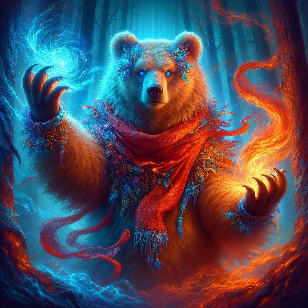 Sorcerer of the Wilds: The Bear’s Conjuring - AI Generated Artwork - NightCafe Creator
