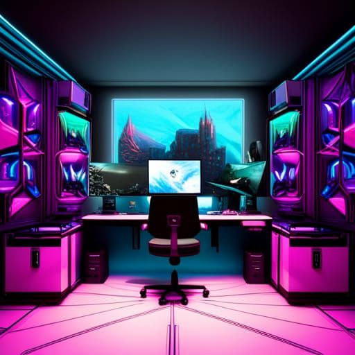 gamer room Computers 1 - AI Generated Artwork - NightCafe Creator