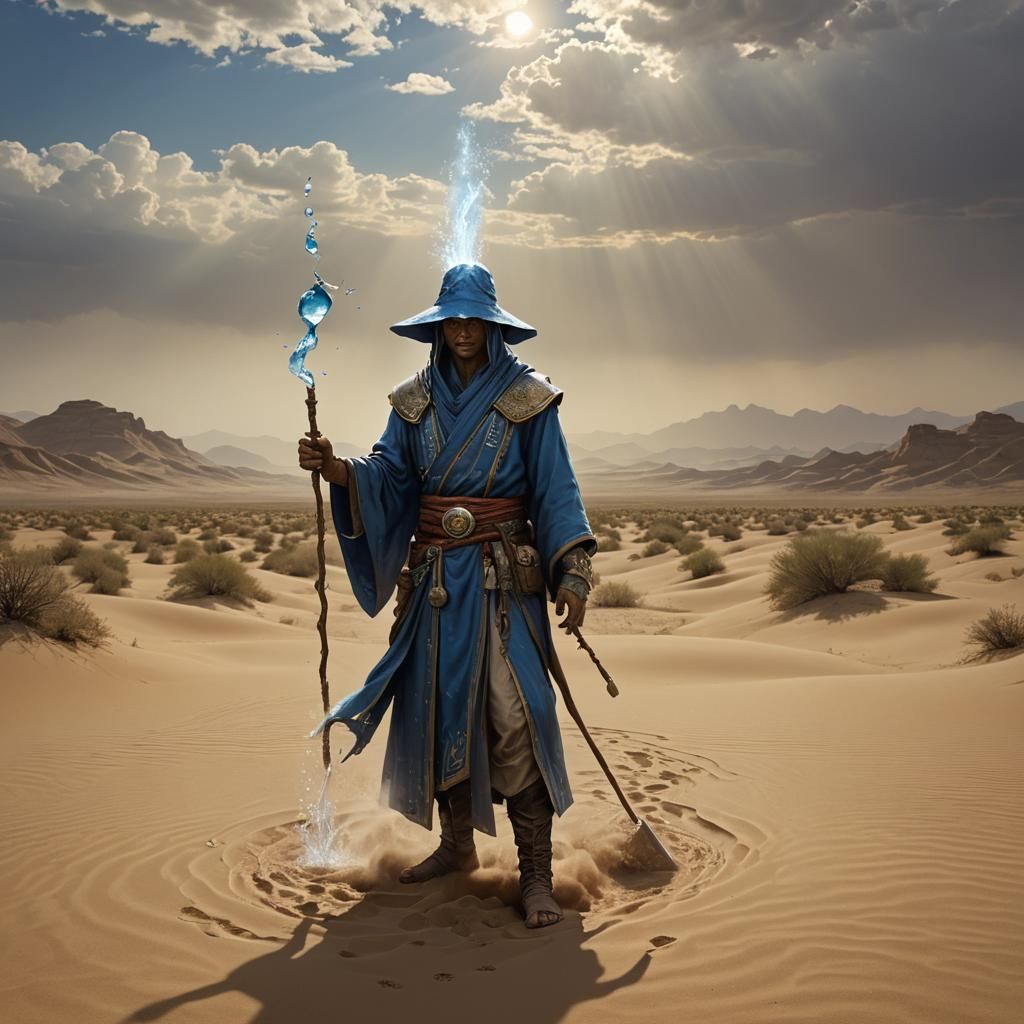 The Water Mages, an ancient circle in the desert - AI Generated Artwork ...