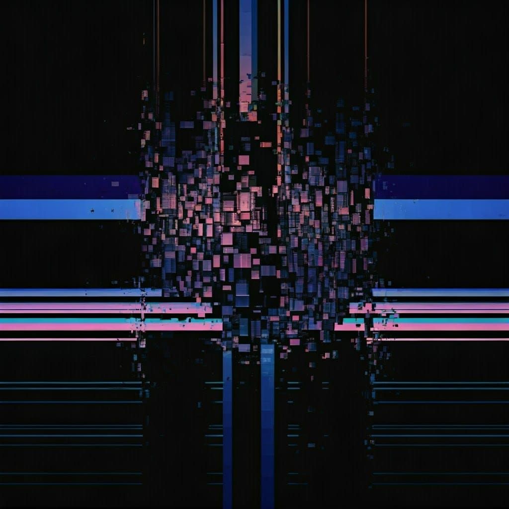 Ethereal Retro Gaming Screenshot with Glitches - AI Art