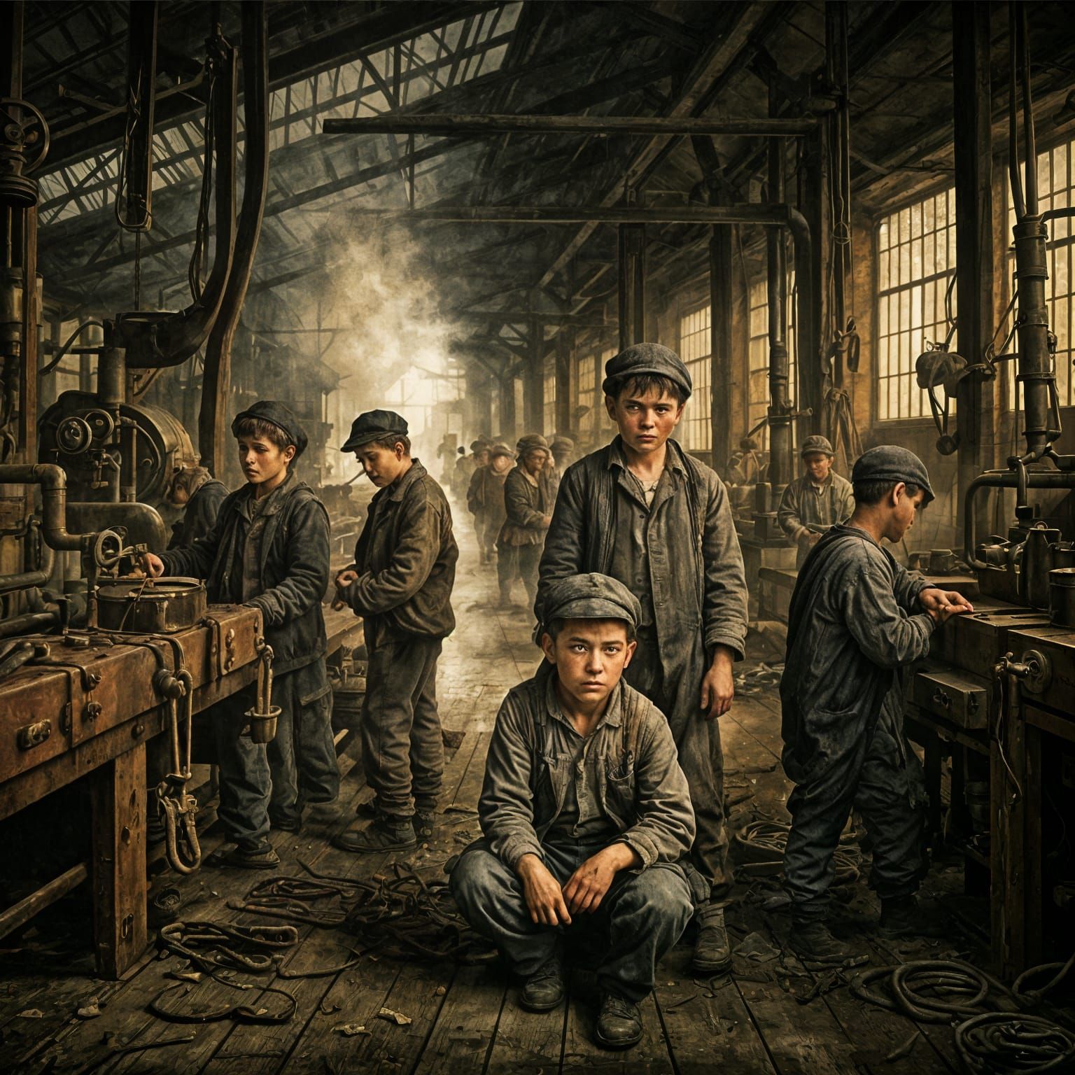 1900's factory workers - Factory Workers in the Gritty Real...