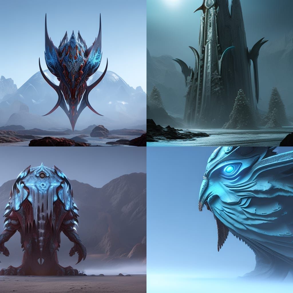Ice alien creatures. - AI Generated Artwork - NightCafe Creator