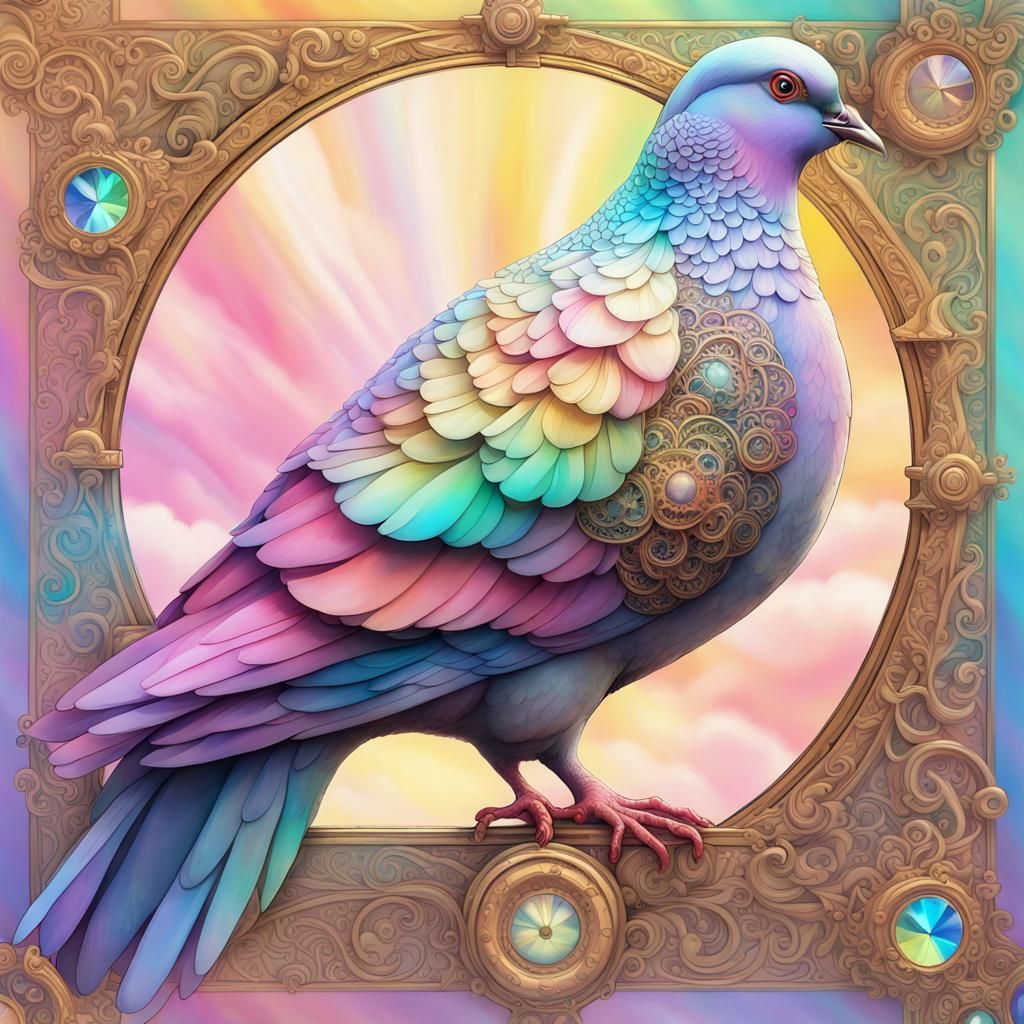 "Pastel Color Palette Rainbow pigeon" Delicate standalone stunning ...