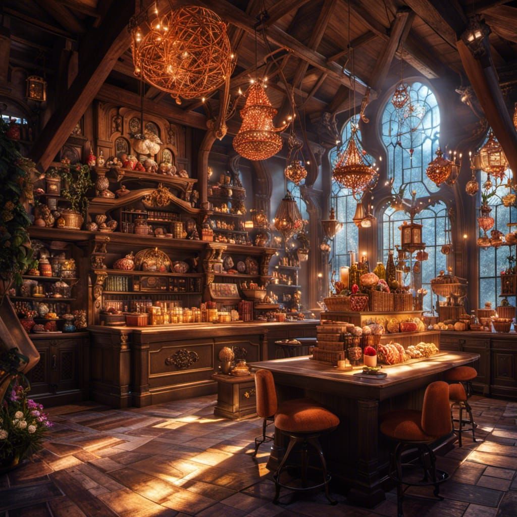 Cozy Magical Candy Shop - AI Generated Artwork - NightCafe Creator