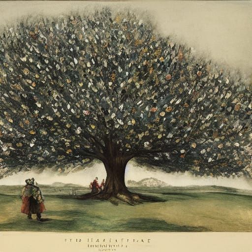 Tree of Humanitarian Science in a Whimsical Style - AI Art