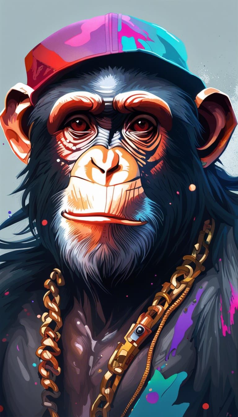 hip-hop chimpanzee - AI Generated Artwork - NightCafe Creator