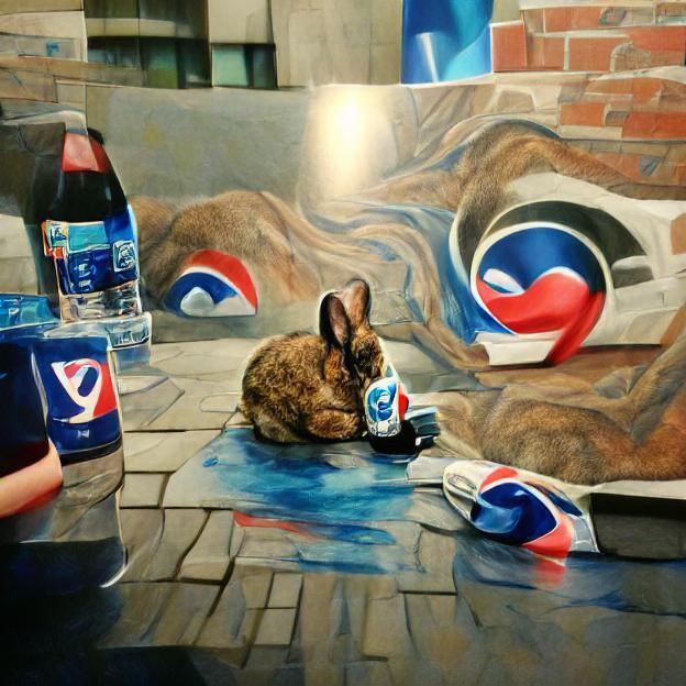a bunny drinking pepsi - AI Generated Artwork - NightCafe Creator