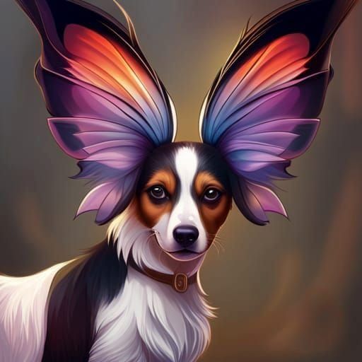 A Literal Butterfly-Eared Papillon 🦋 - AI Generated Artwork - NightCafe Creator