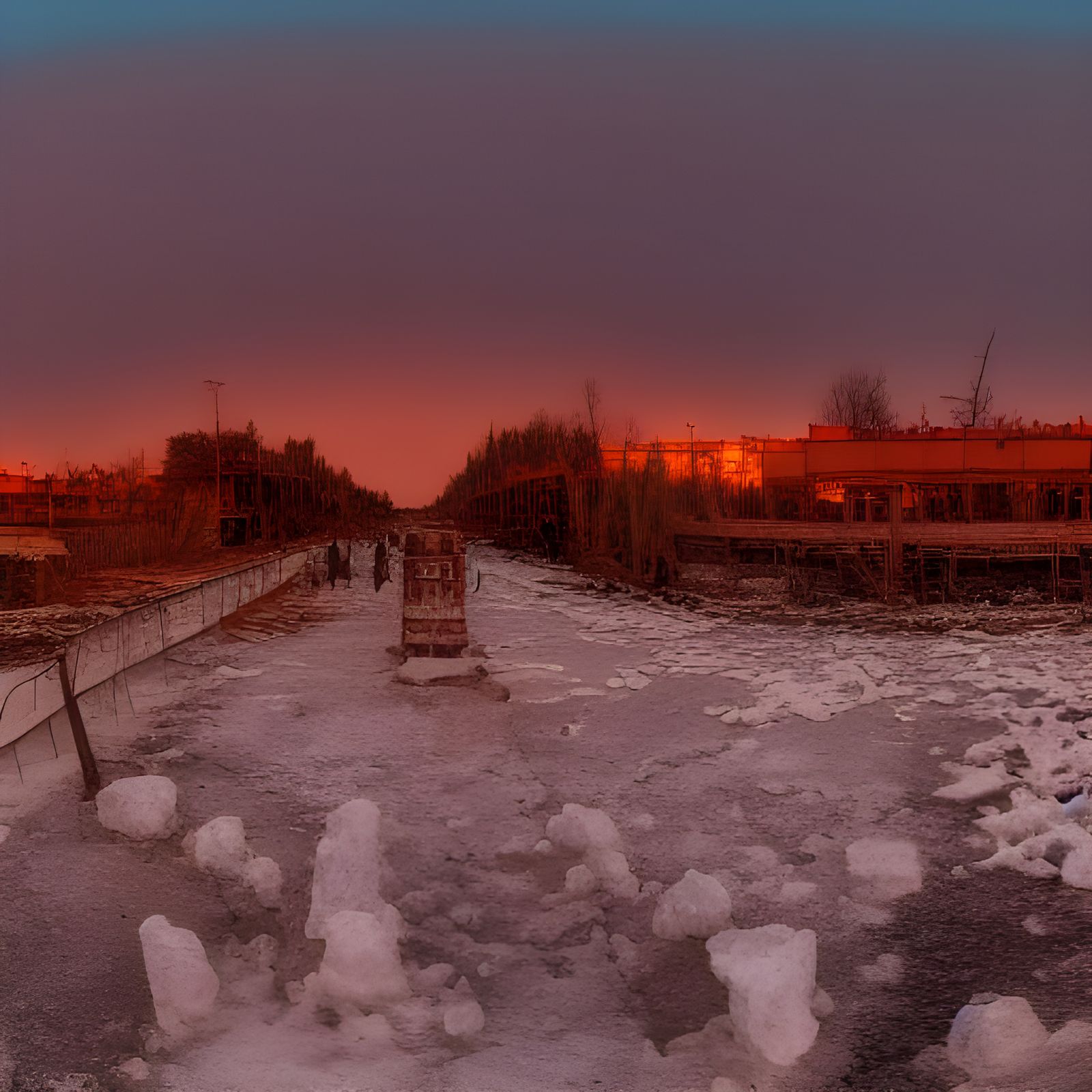 Nuclear winter at Xochimilco - AI Generated Artwork - NightCafe Creator