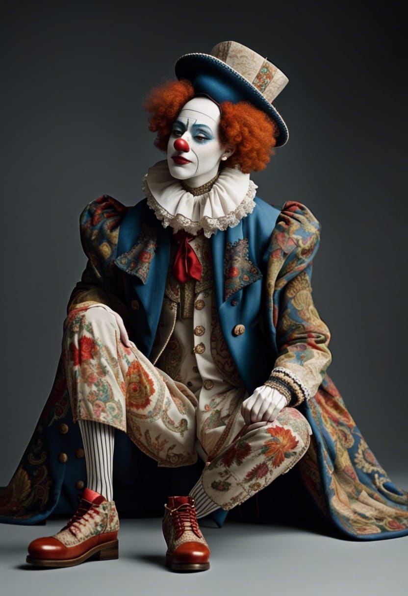 Four different poses, and tapestry full-length figure of a modern ...