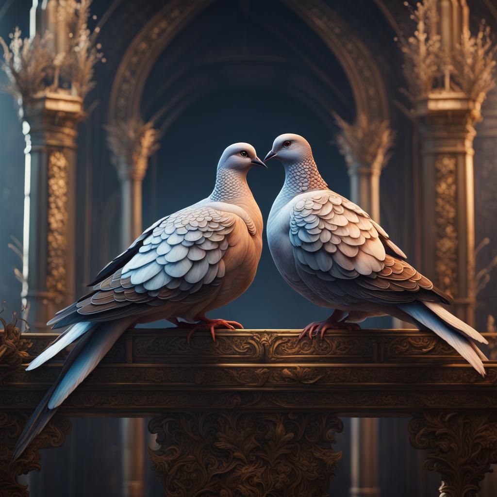 Two turtle doves - AI Generated Artwork - NightCafe Creator