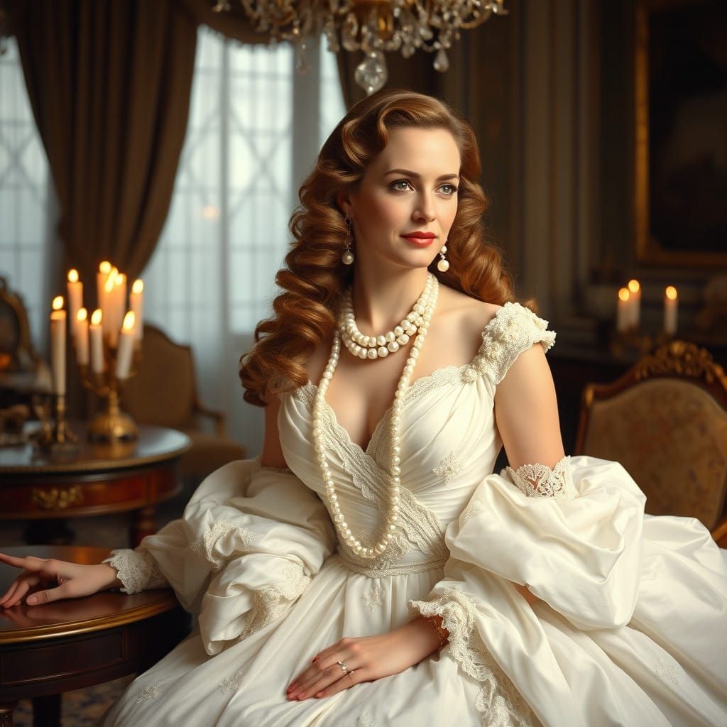 Empress Sissi in Elegant Neoclassical Beauty - AI Art