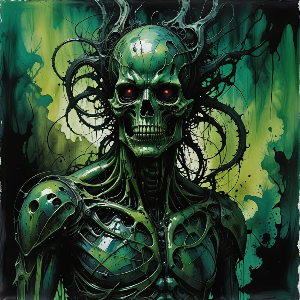 Horror abstract painting, horror colors, visually haunting, spiritual ...