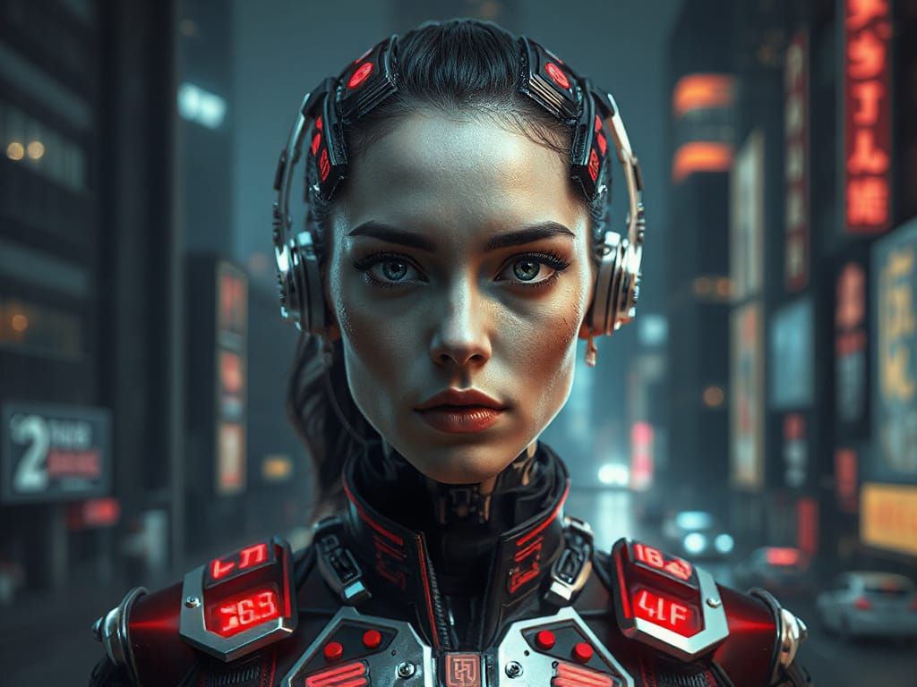 Cyberpunk Goddess of Hyper-Realistic Proportions - AI Art